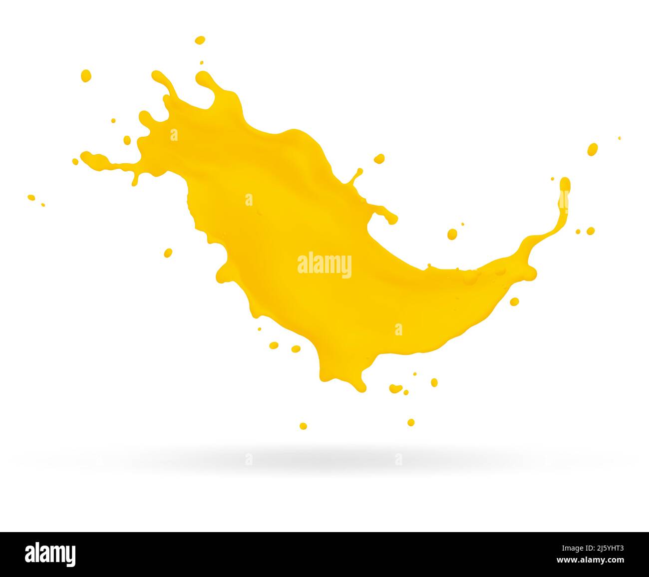 Orange juice, splatter orange splashes of paint, 3d realistic vector ...