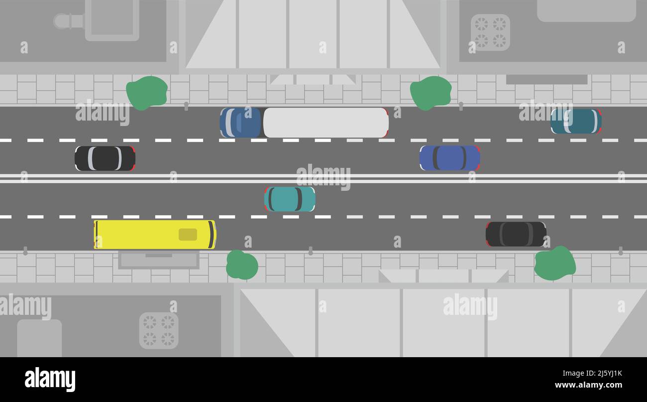 Road Top View Vector