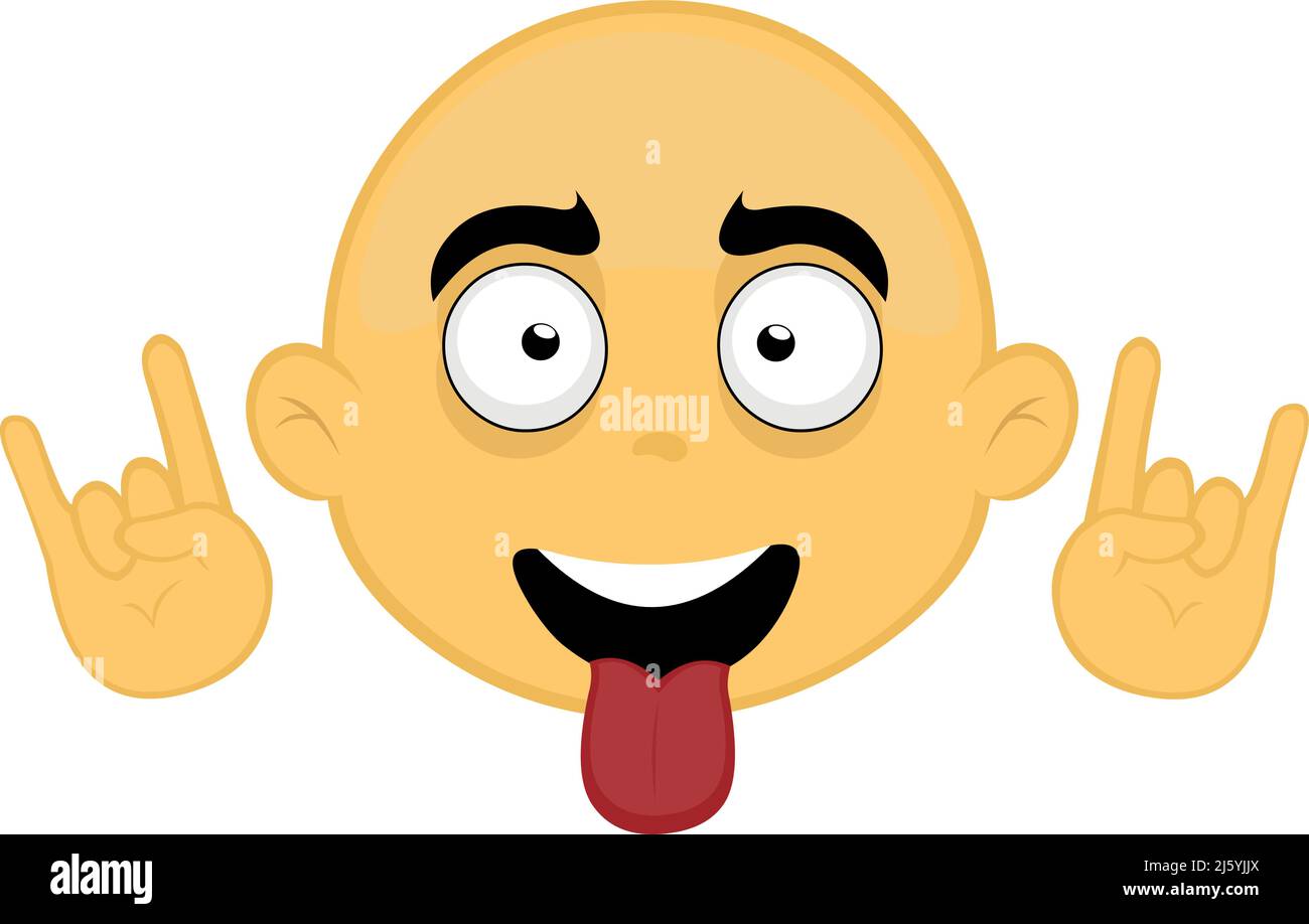 Vector Illustration Of The Face Of A Yellow Bald Cartoon Character