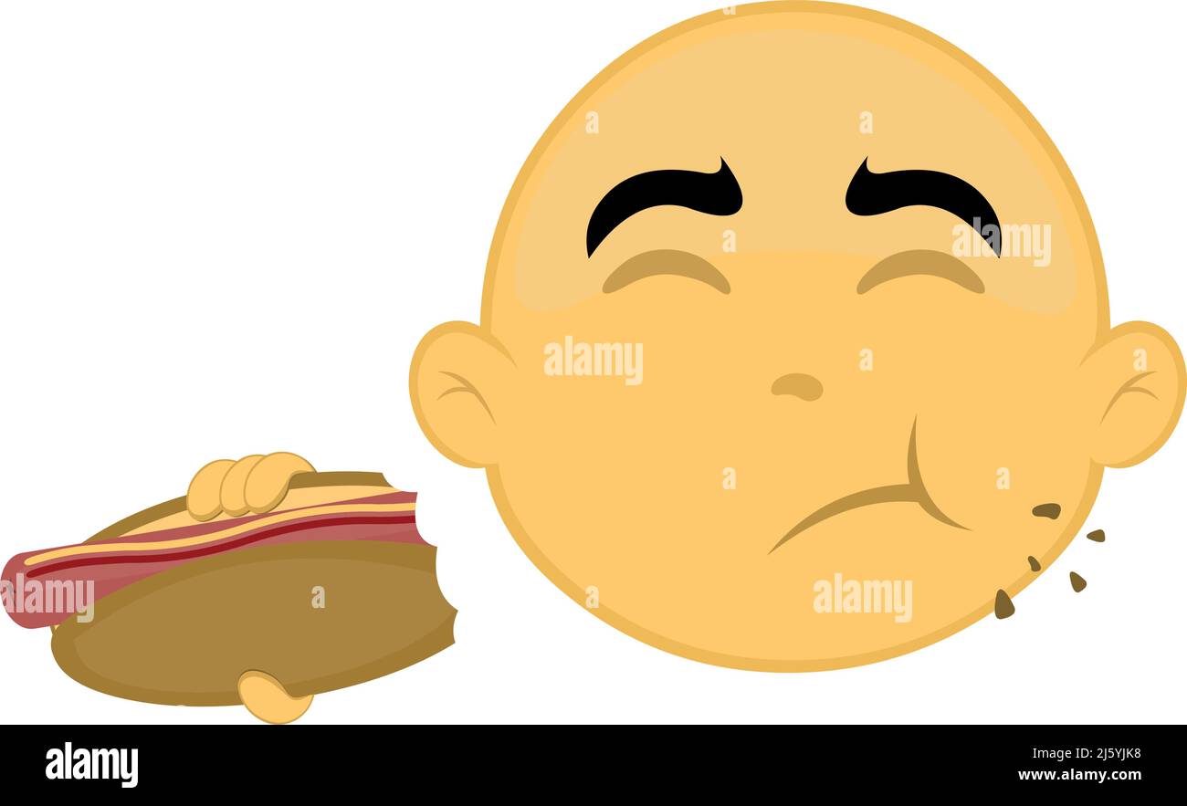 Vector Illustration Of The Face Of A Yellow And Bald Cartoon Character
