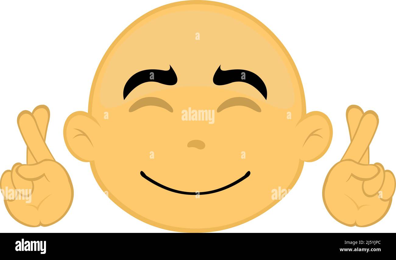Vector Illustration Of The Face Of A Yellow And Bald Cartoon Character
