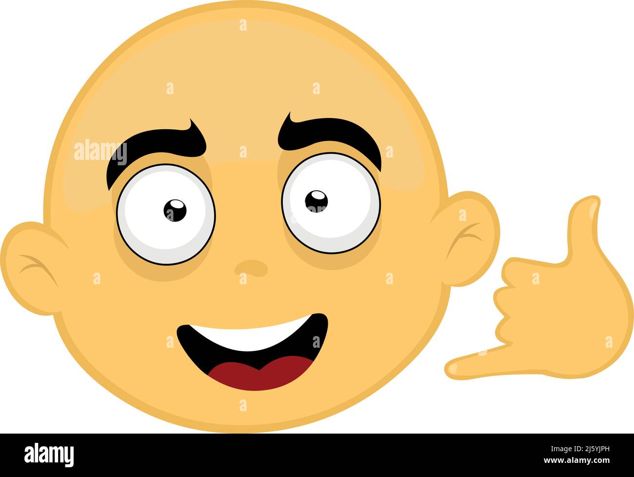Vector illustration of the face of a bald and yellow cartoon character ...