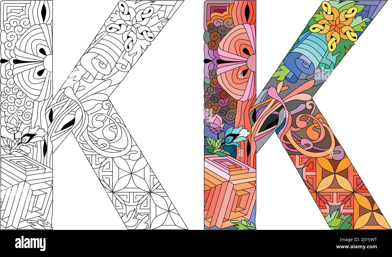 K letter for coloring Stock Vector Images - Alamy
