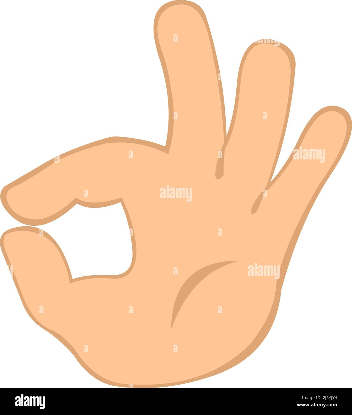 Vector illustration of a hand making an ok or perfect gesture Stock ...