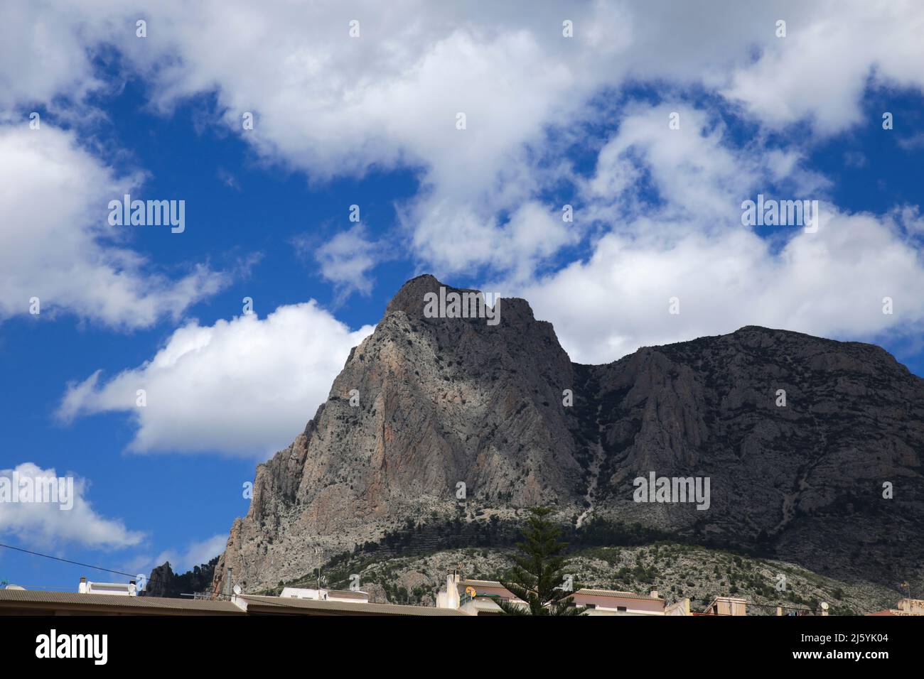 Beautiful view of the Puig Campana Mountain in Finestrat town Stock ...
