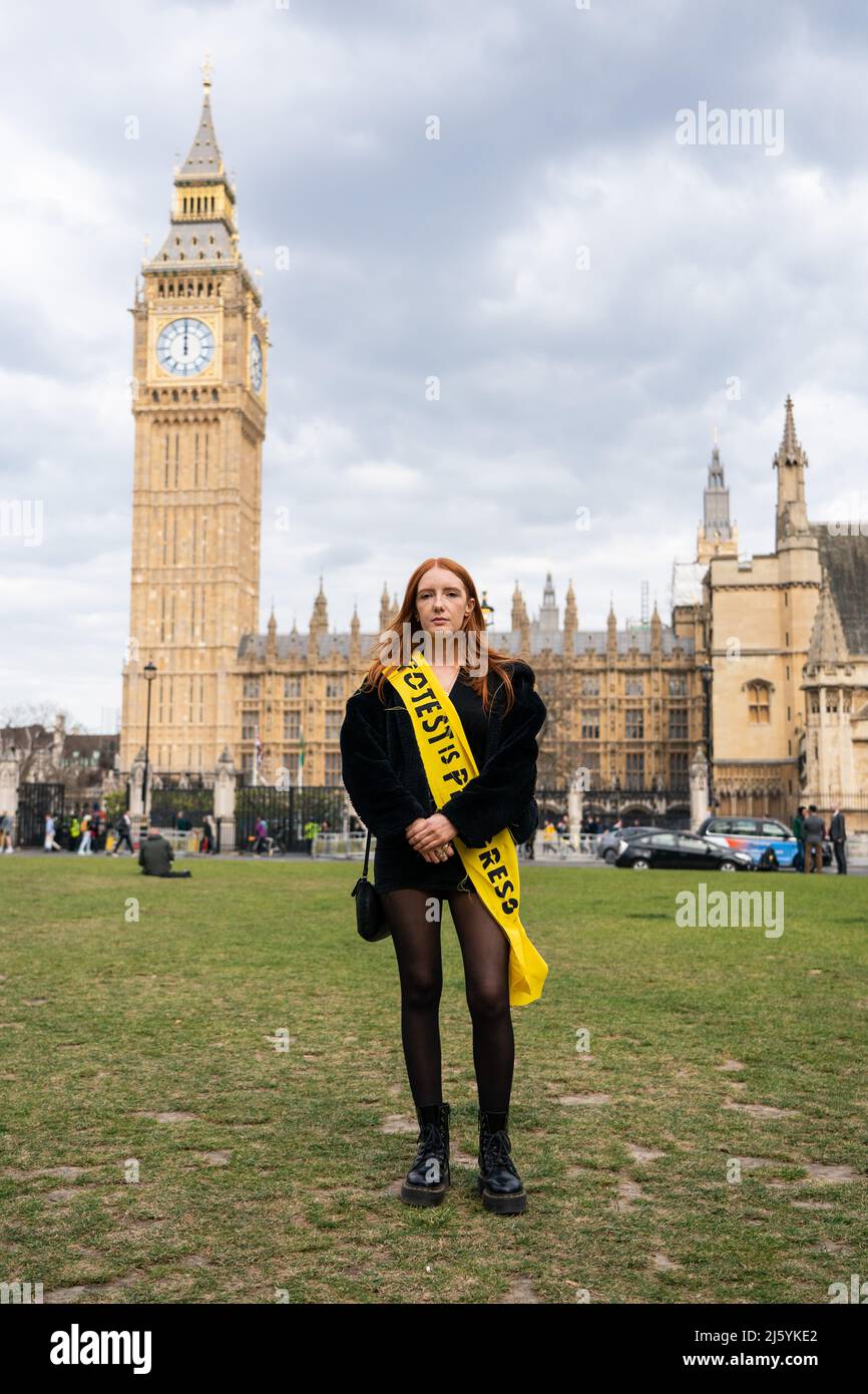 Patsy Stevenson, in Parliament Square, London, protesting after ...