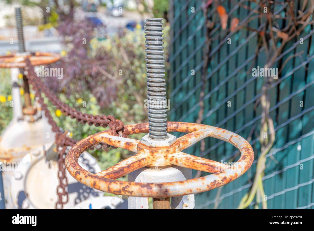 Two valves with chains at San Francisco, California Stock Photo - Alamy