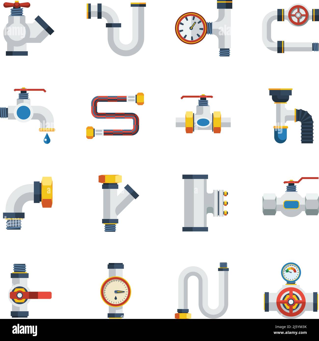 Pipes Icons Set. Pipes Vector Illustration.Pipes Flat Symbols. Pipes ...