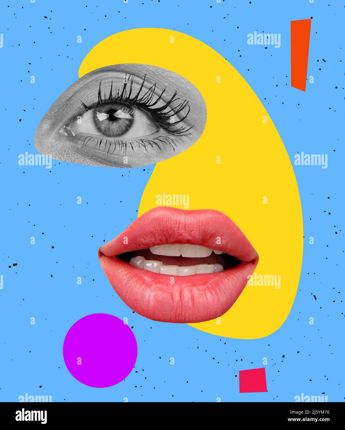 Contemporary colorful and conceptual bright art collage. Modern design ...