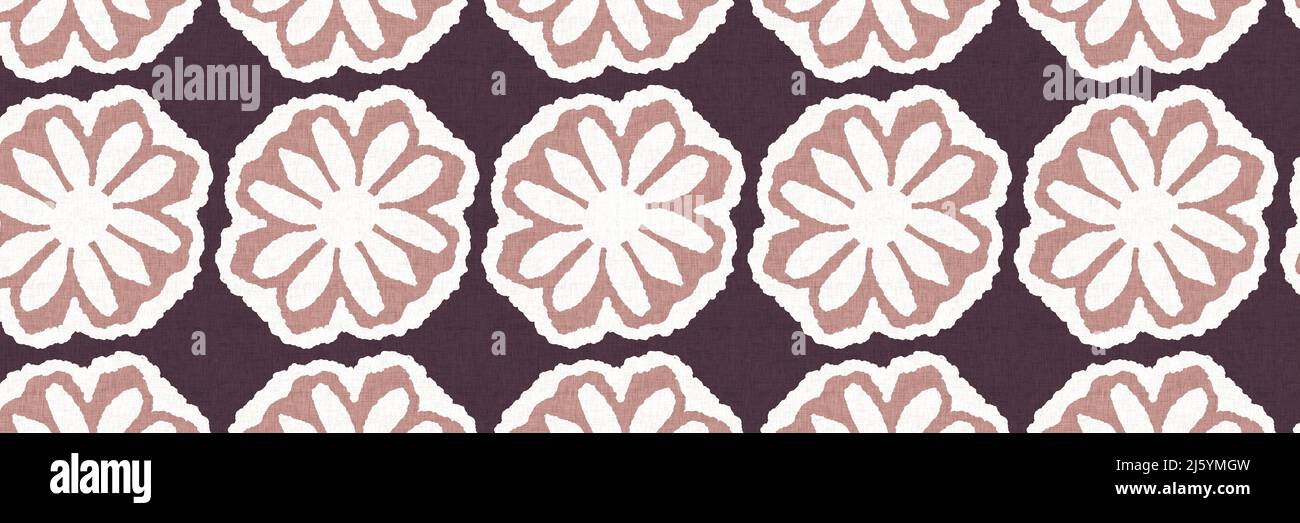 Gender neutral floral flower seamless raster border. Simple whimsical 2 ...