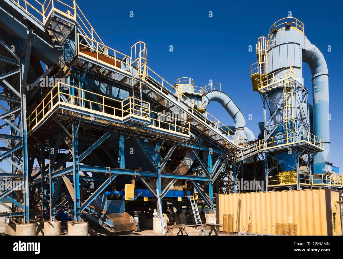 Partial view of an industrial metal shredder at a scrap metal recycling ...