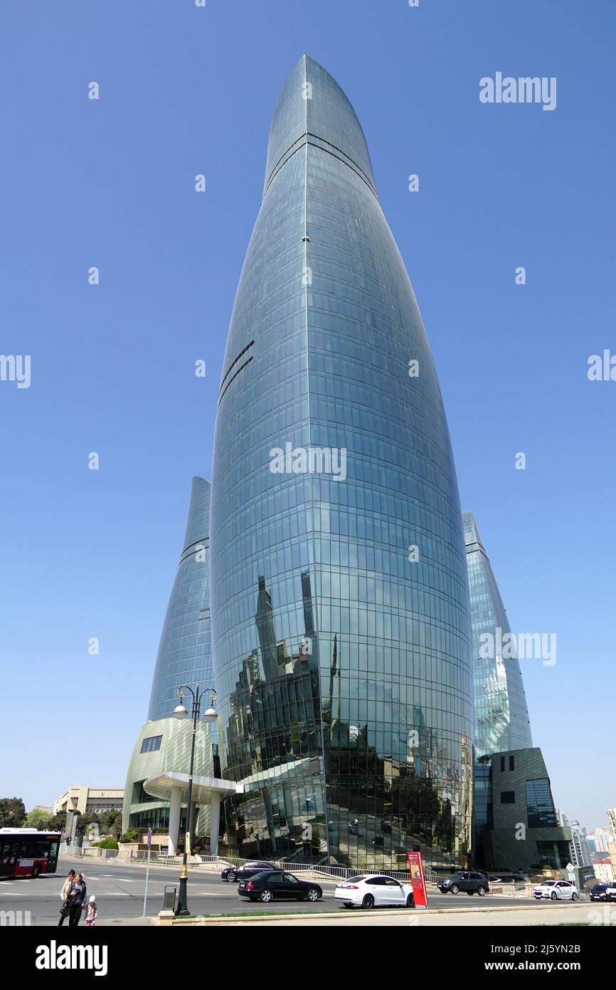 Flame Towers, Alov qüllələri, Baku, Bakı, Absheron Peninsula ...