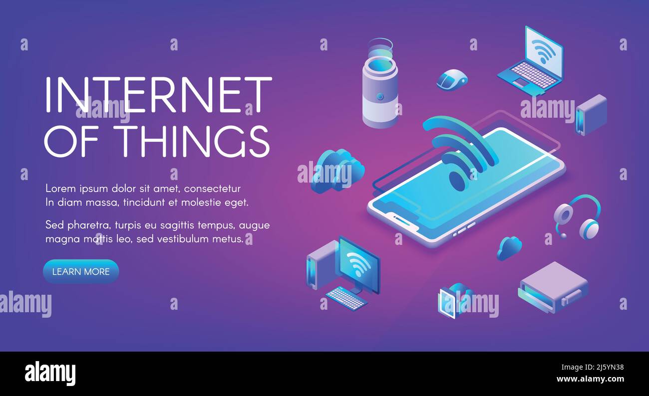 Internet of things vector illustration of smart devices communication ...
