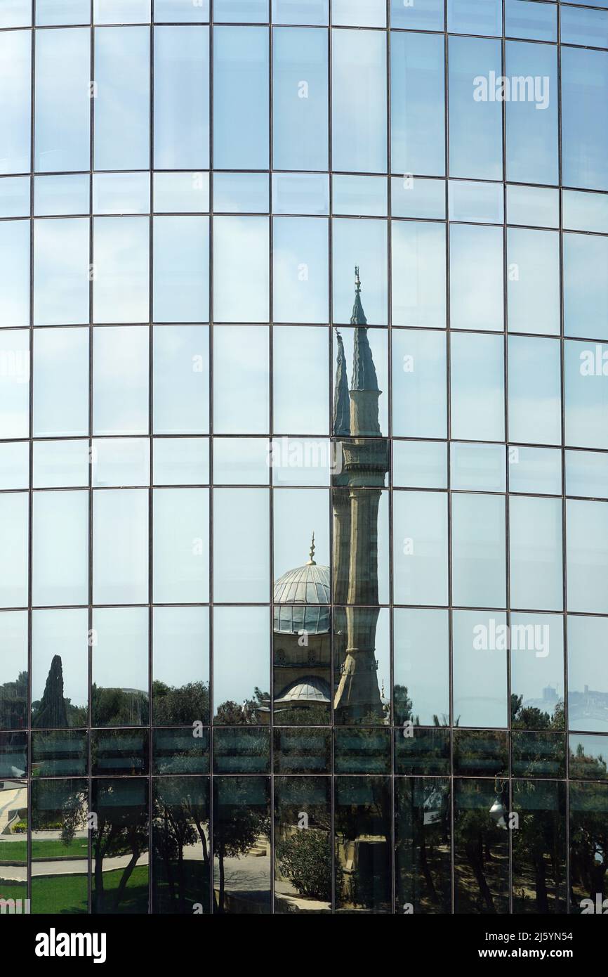 reflection, Flame Towers, Alov qüllələri, Baku, Bakı, Absheron ...