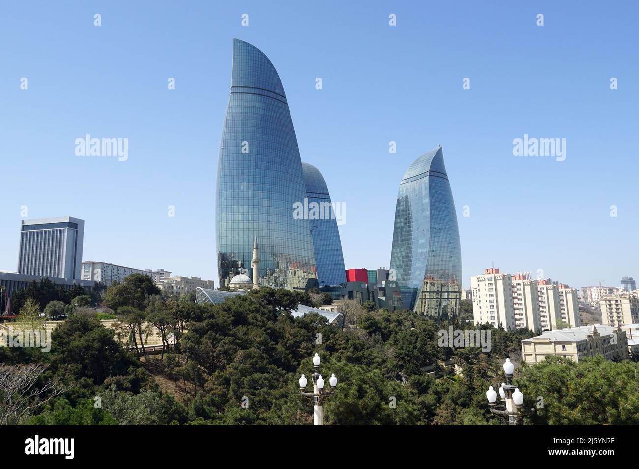Flame Towers, Alov qüllələri, Baku, Bakı, Absheron Peninsula ...