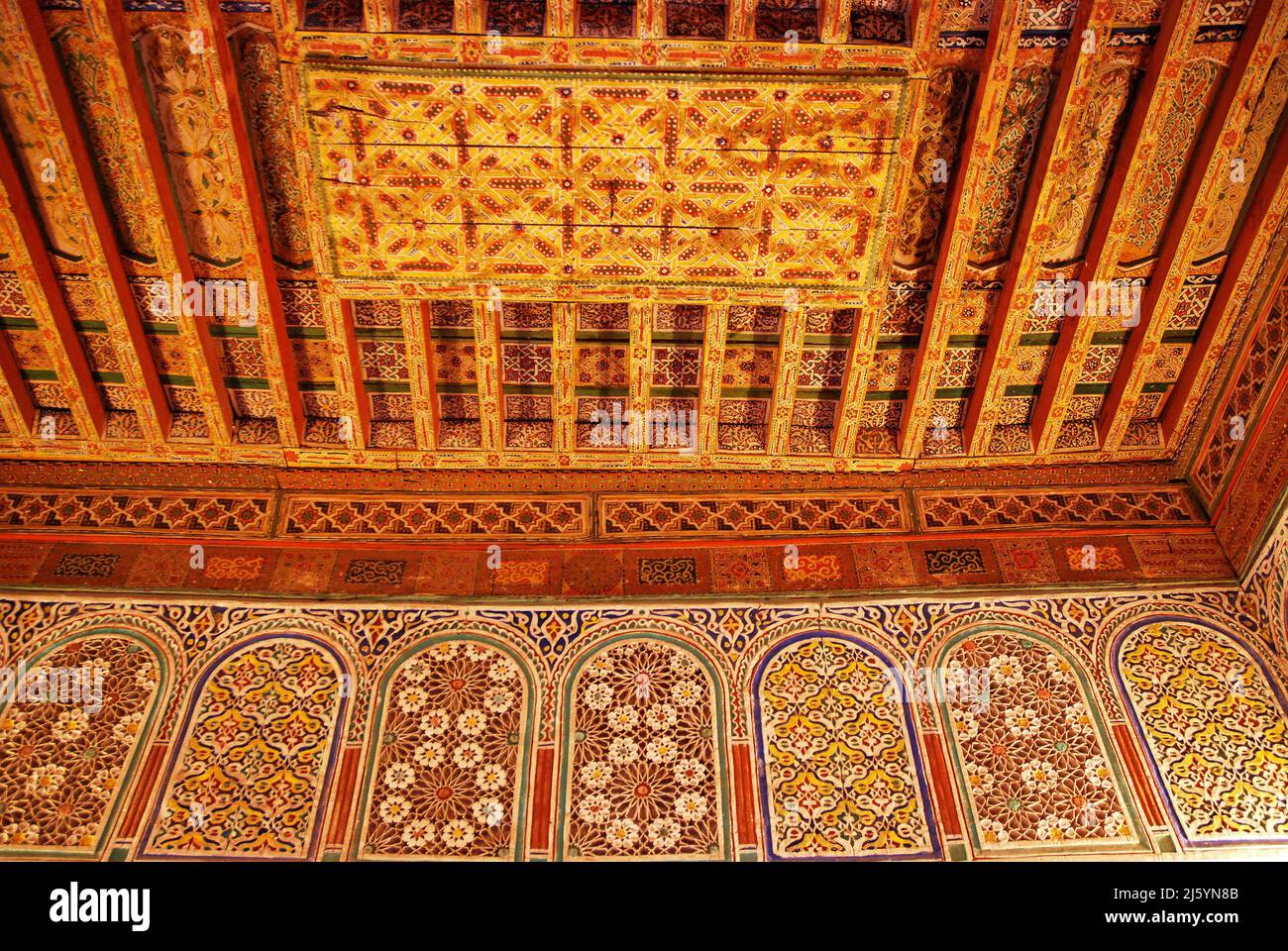 Artistic and traditional ceiling design in Morocco Stock Photo - Alamy