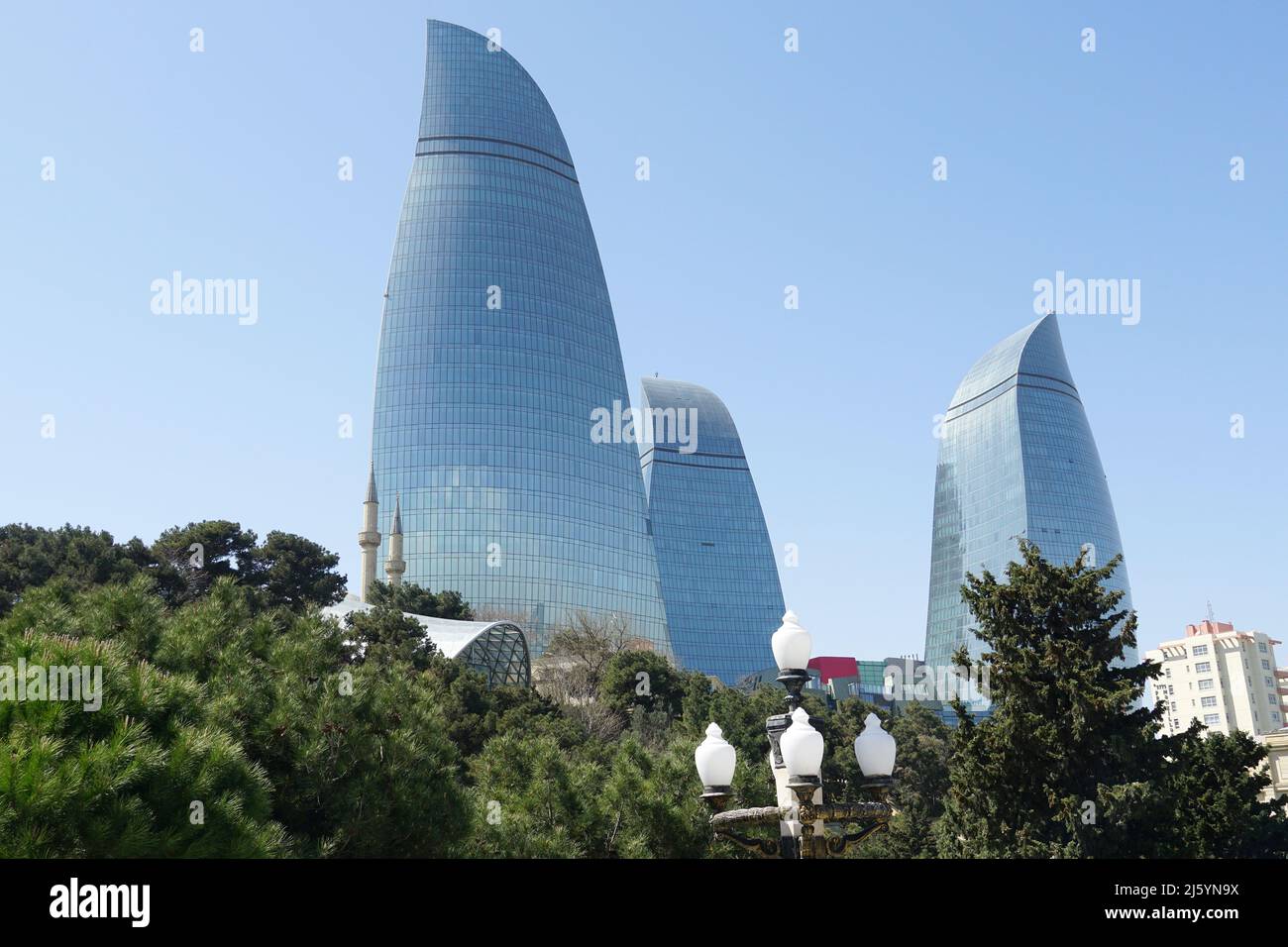Flame Towers, Alov qüllələri, Baku, Bakı, Absheron Peninsula ...