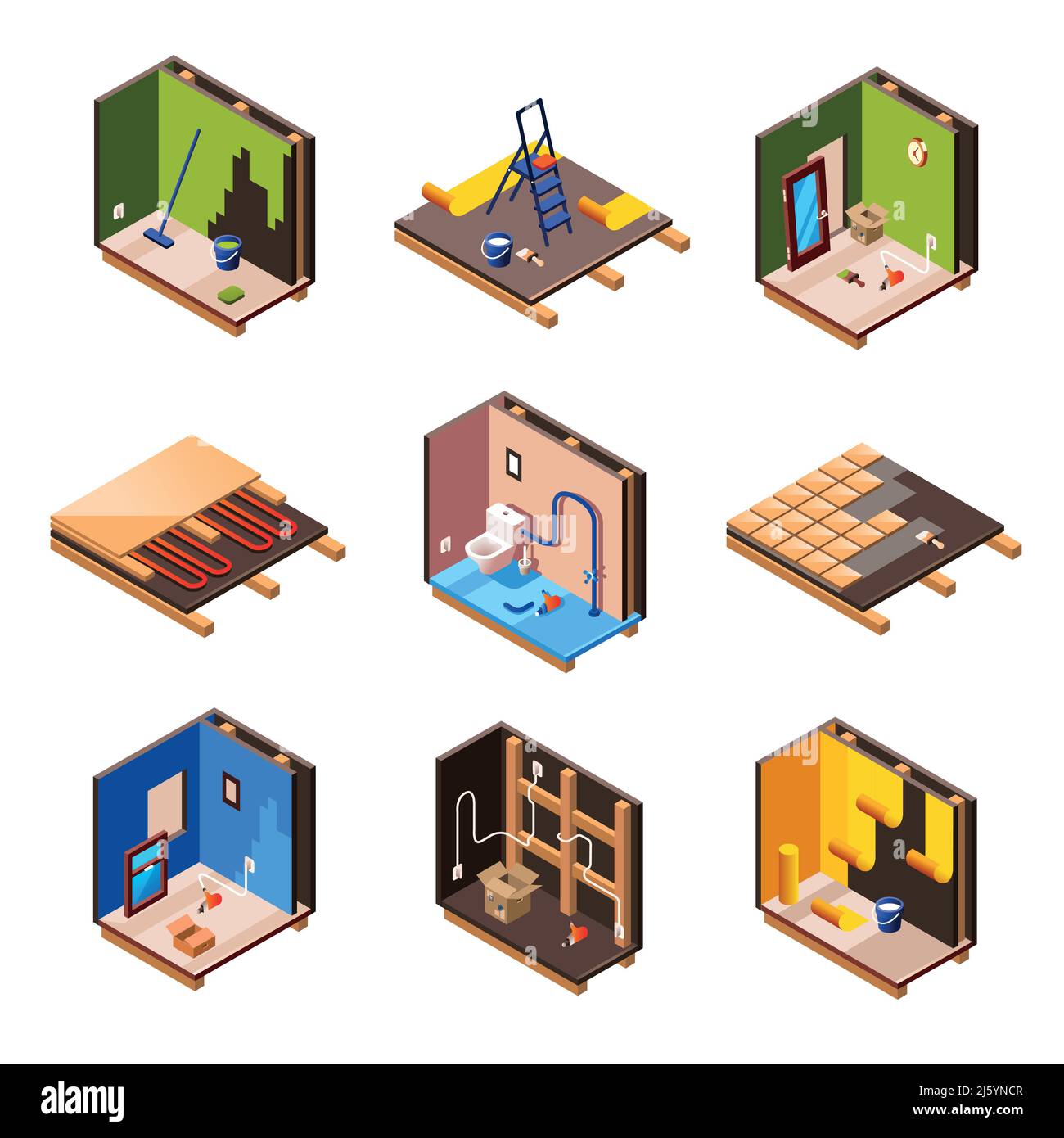 Tile work in interior Stock Vector Images - Alamy