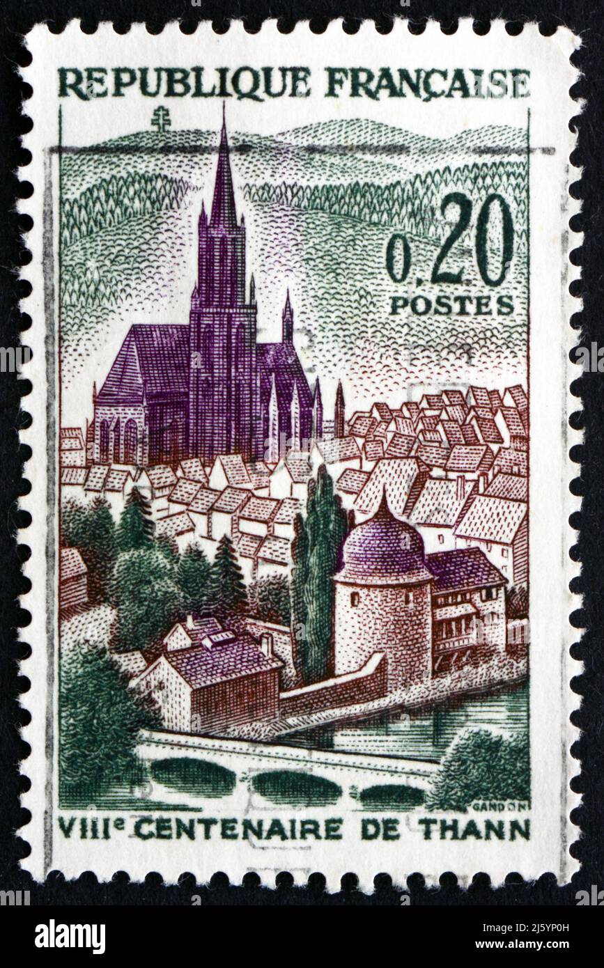 FRANCE - CIRCA 1961: a stamp printed in the France shows St. Theobald ...