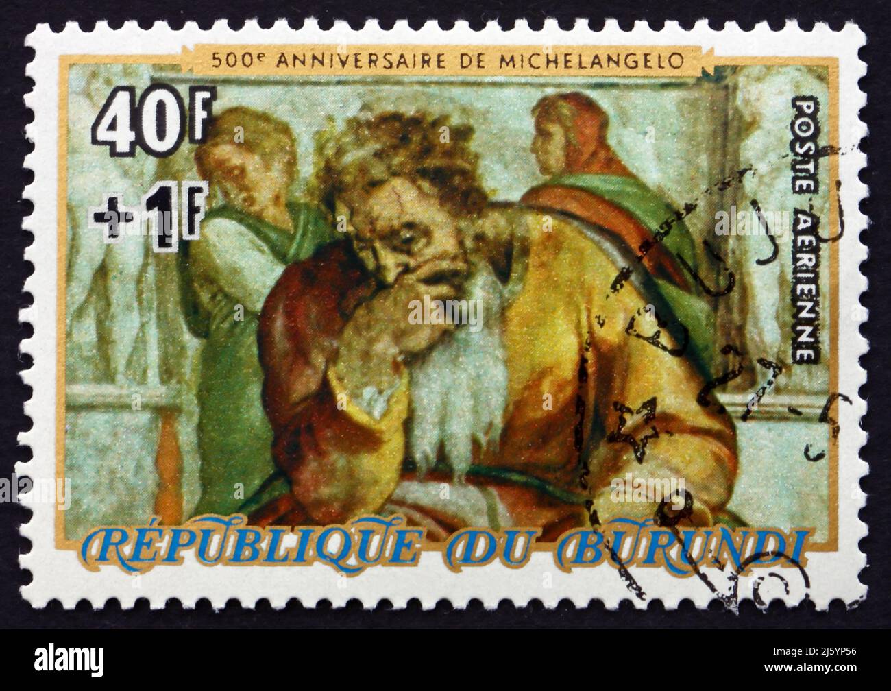 BURUNDI - CIRCA 1975: a stamp printed in Burundi shows Prophet Jeremiah ...
