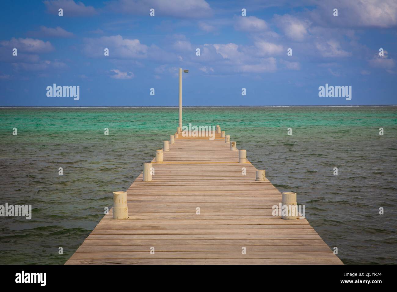 PIer in the Caribbean Stock Photo - Alamy