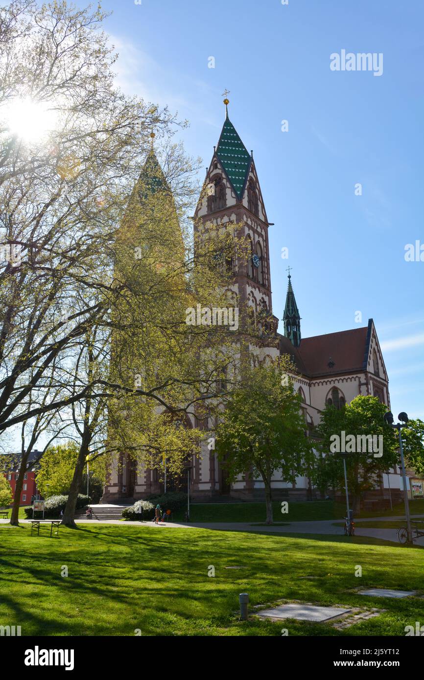 Exterior view of the Heart of Jesus Church in Freiburg im Breisgau ...