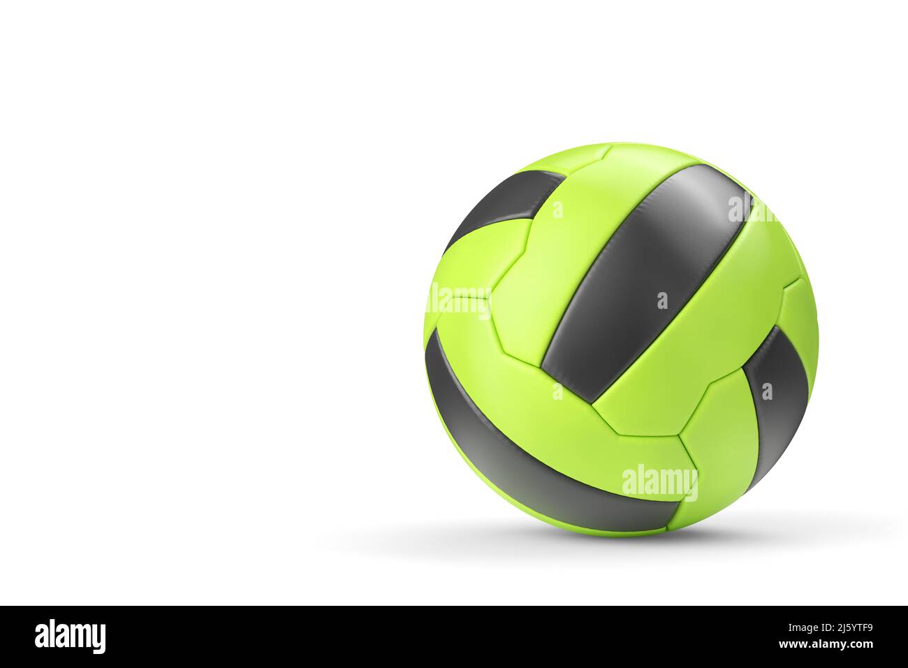 Green soccer or football ball isolated on white background. 3d ...