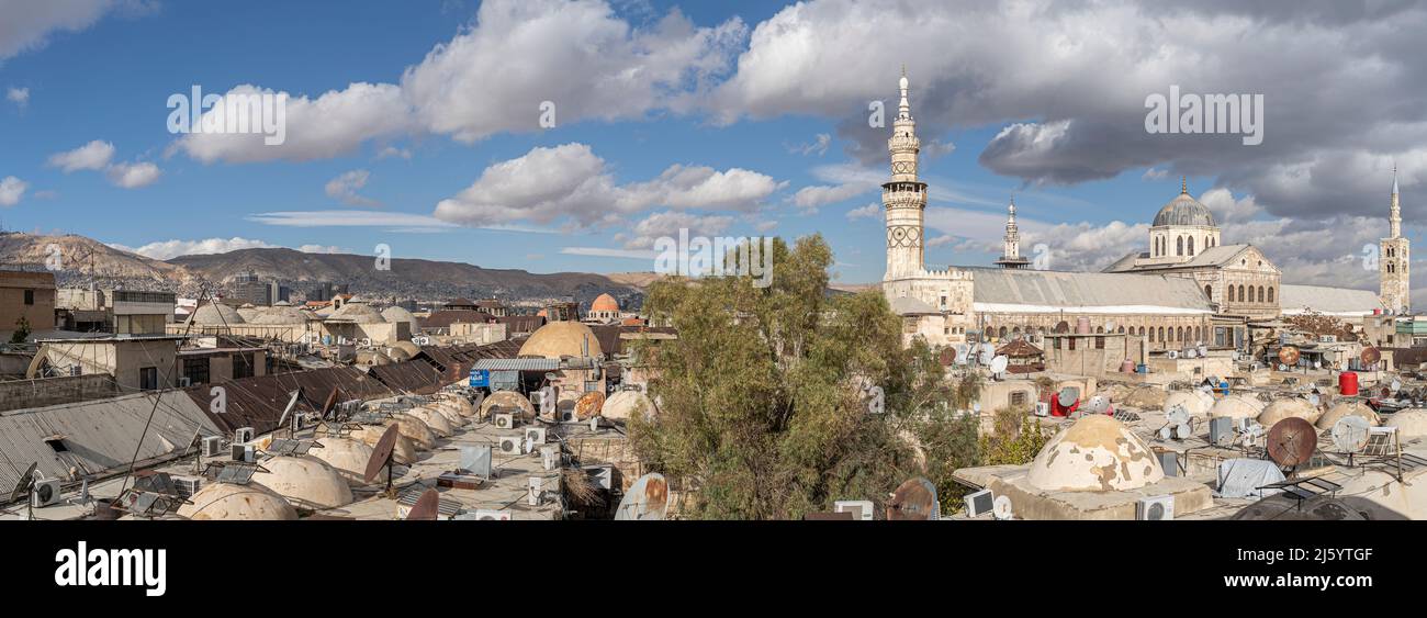 View of Damascus from Rooftop terrace, Syria Stock Photo - Alamy