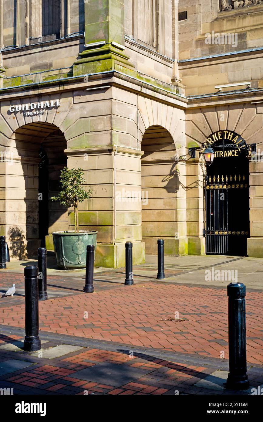 Guildhall Theatre and Market Hall entrance, Derby, Derbyshire, England ...