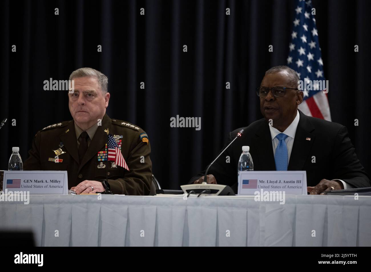 Ramstein-Miesenbach, Germany. 26th Apr, 2022. U.S. Secretary of Defense ...