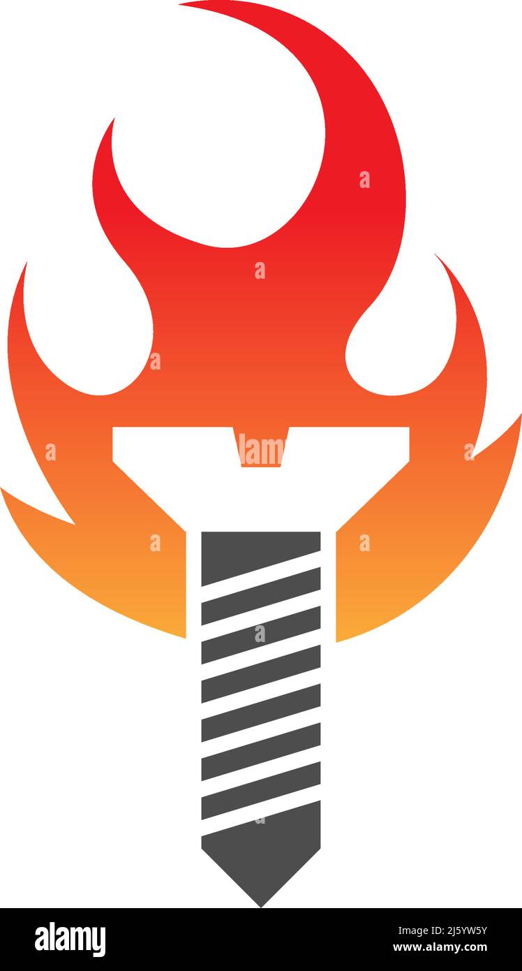 Screw, bolt icon logo design illustration template Stock Vector Image ...