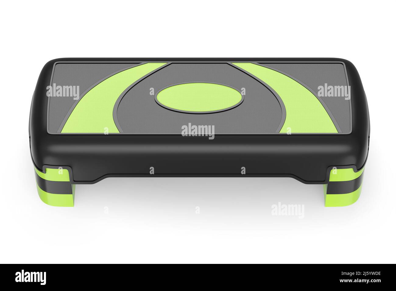 Stepper for fitness and green step platform for aerobics isolated on ...