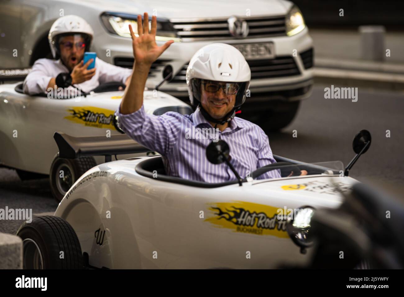 Car traffic, pollution, traffic jam in the morning and evening in the ...