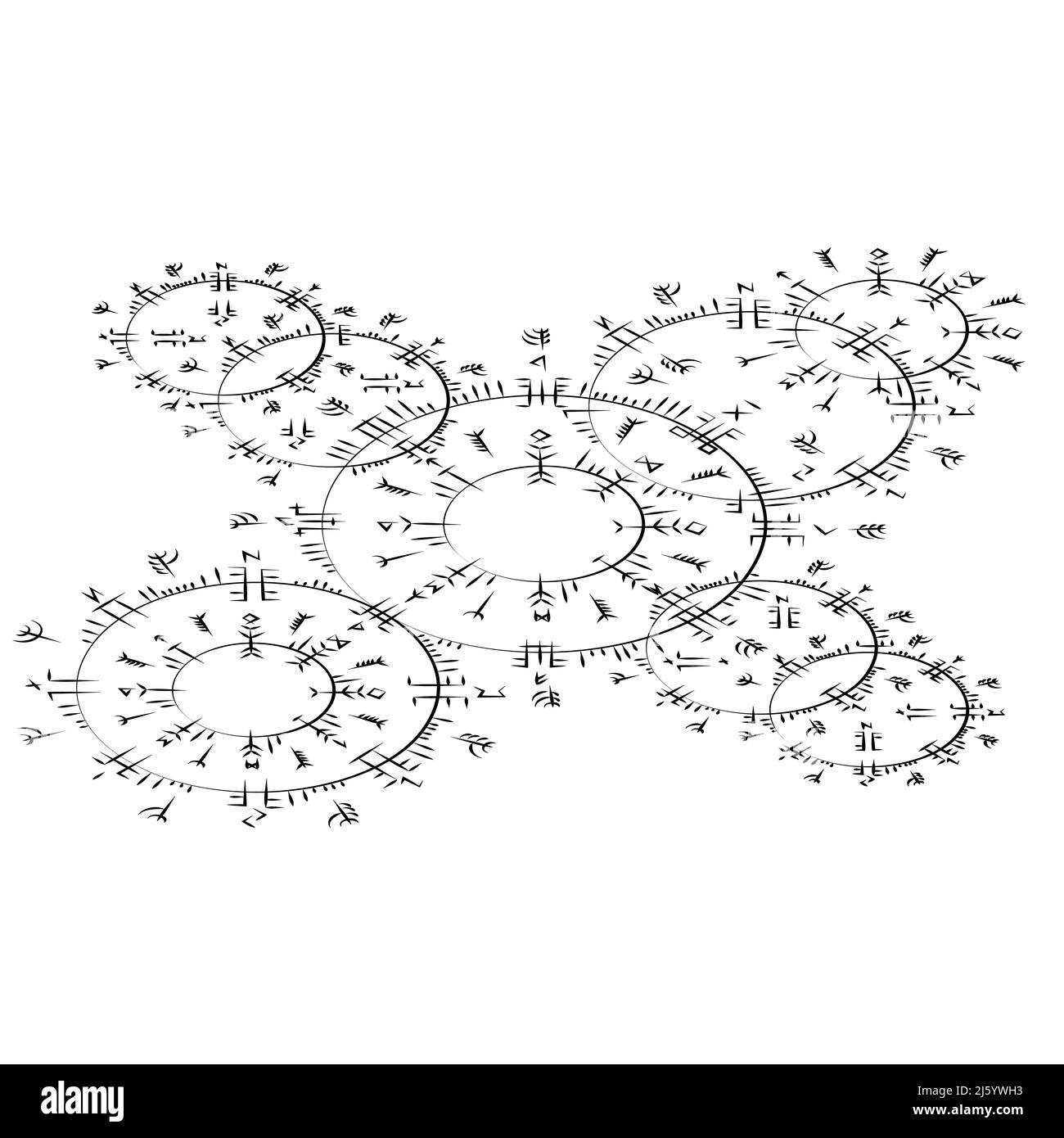 Circle black runes isometric great symbol Stock Vector Image & Art - Alamy