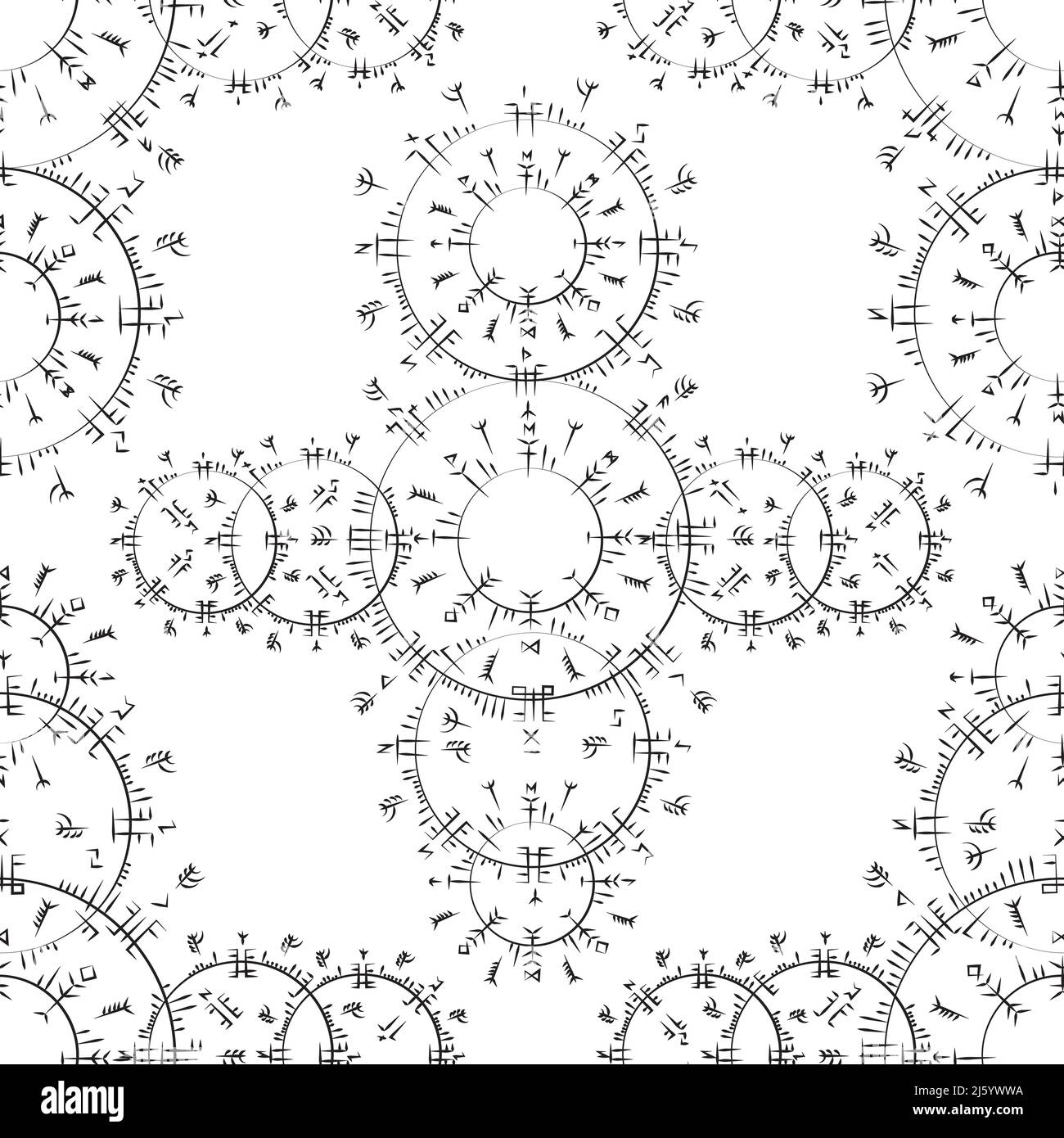 Seamless circle white runes full background Stock Vector Image & Art ...
