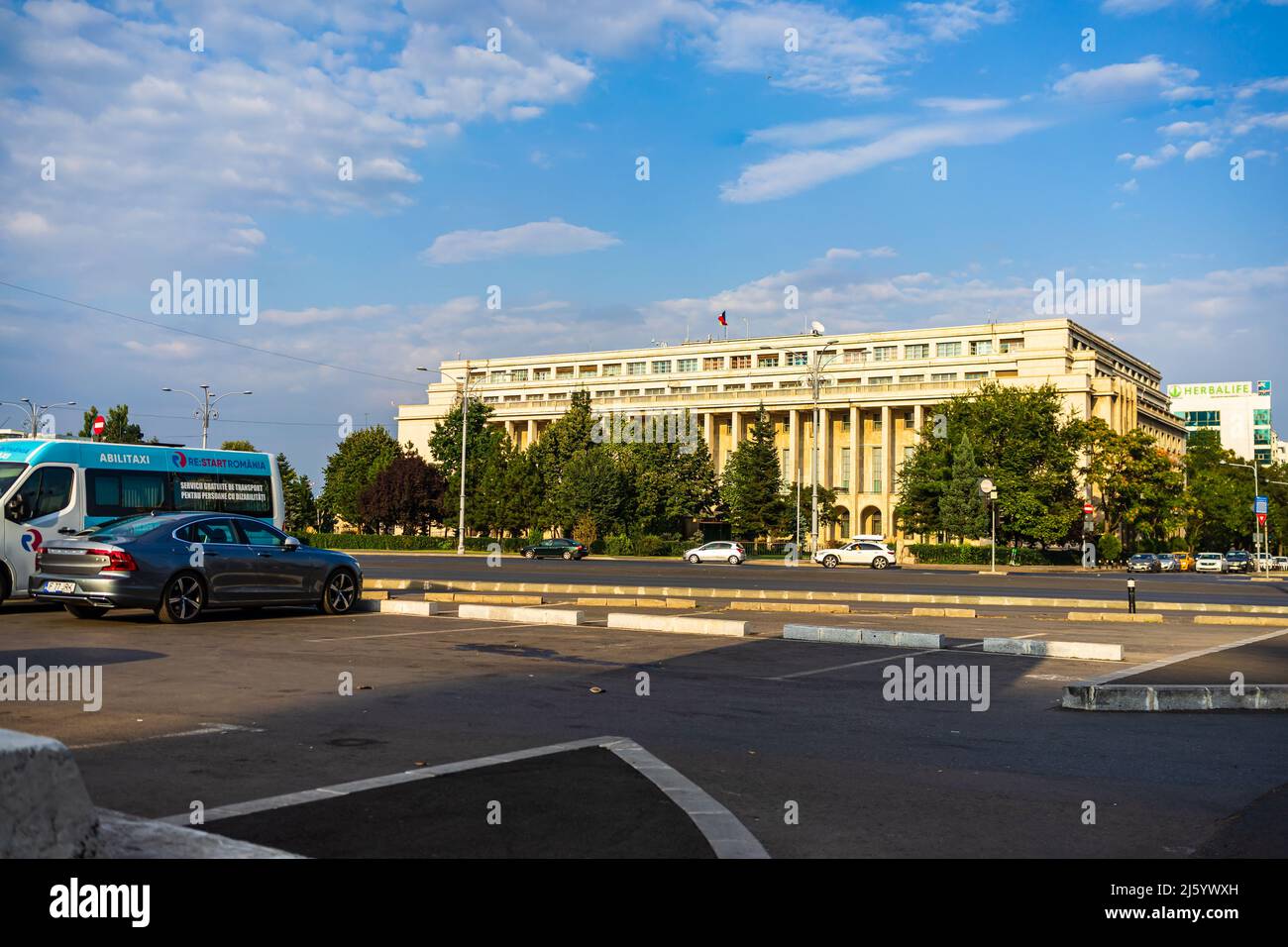 Car traffic, pollution, traffic jam in the morning and evening in the ...