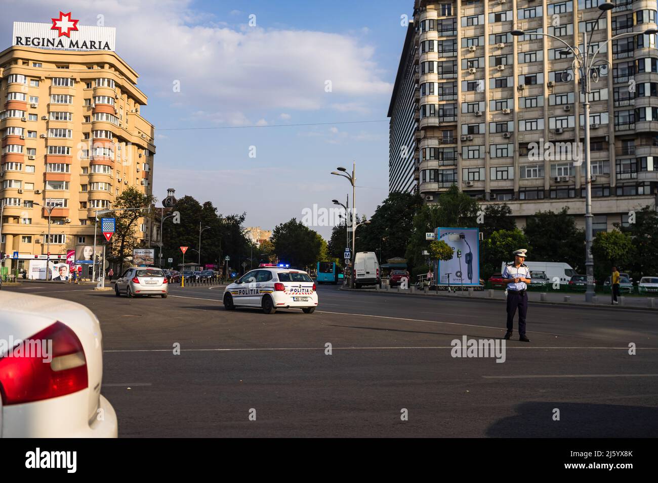 Car traffic, pollution, traffic jam in the morning and evening in the ...
