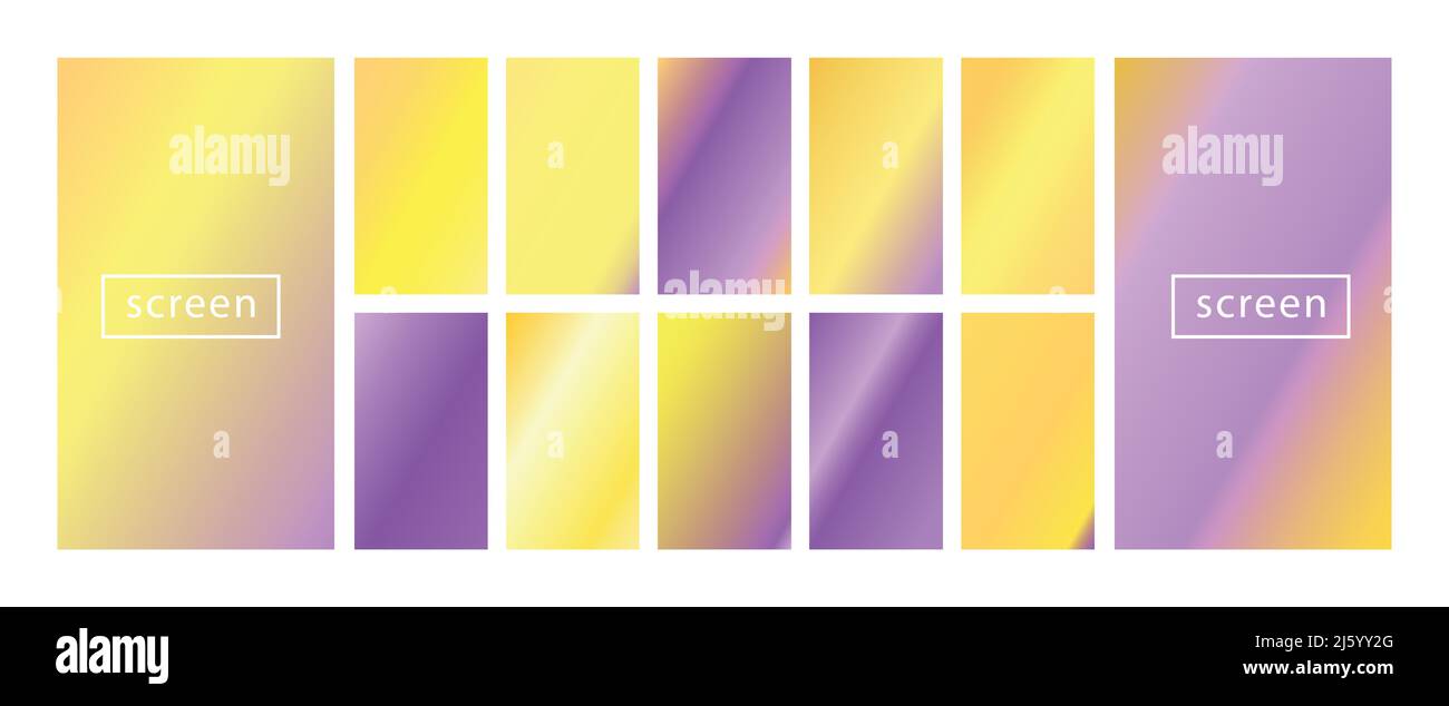 Mobile screen lock display collection of colorful backgrounds in trendy ...
