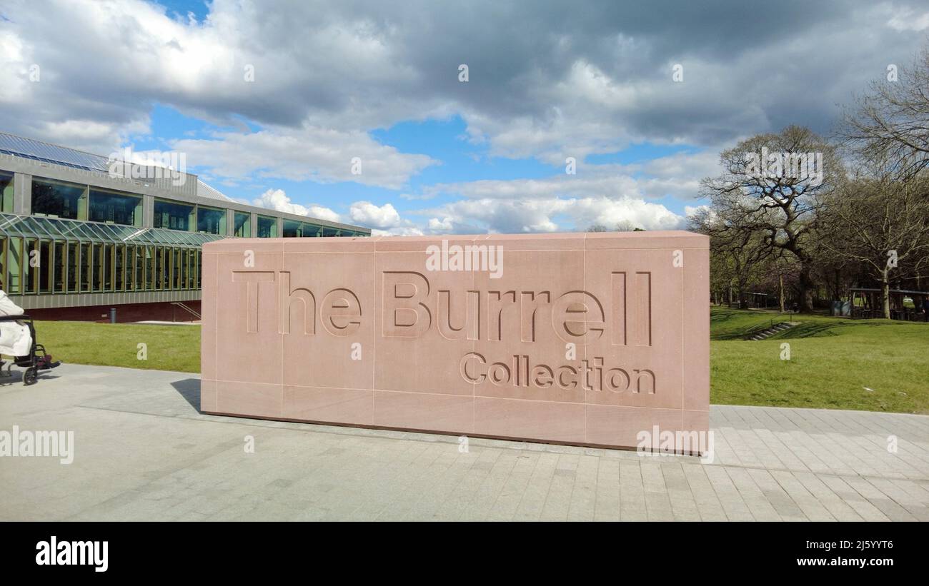 Outside the newly refurbished building holding the Burrell Collection ...