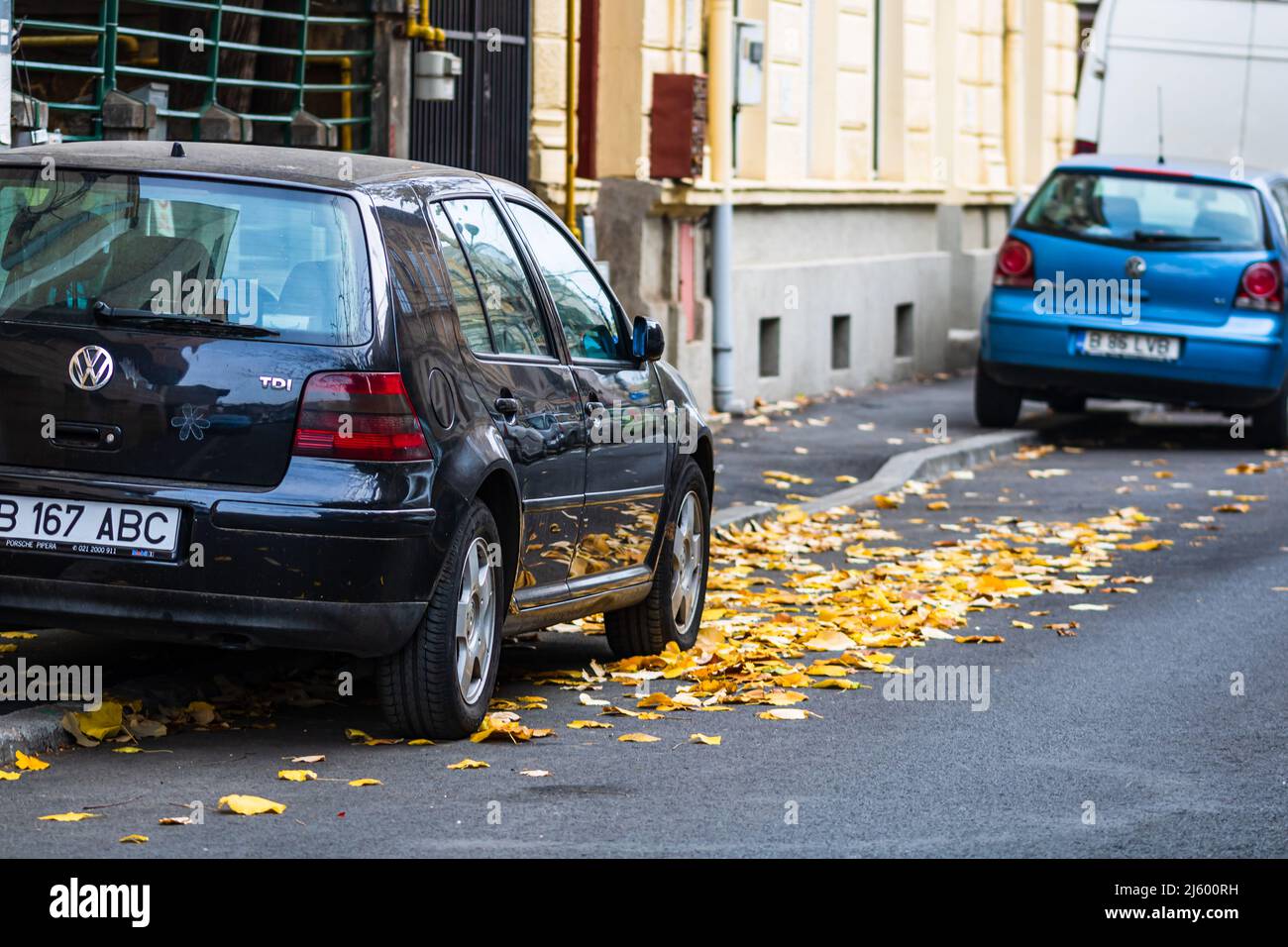 Car traffic, pollution, traffic jam in the morning and evening in the ...