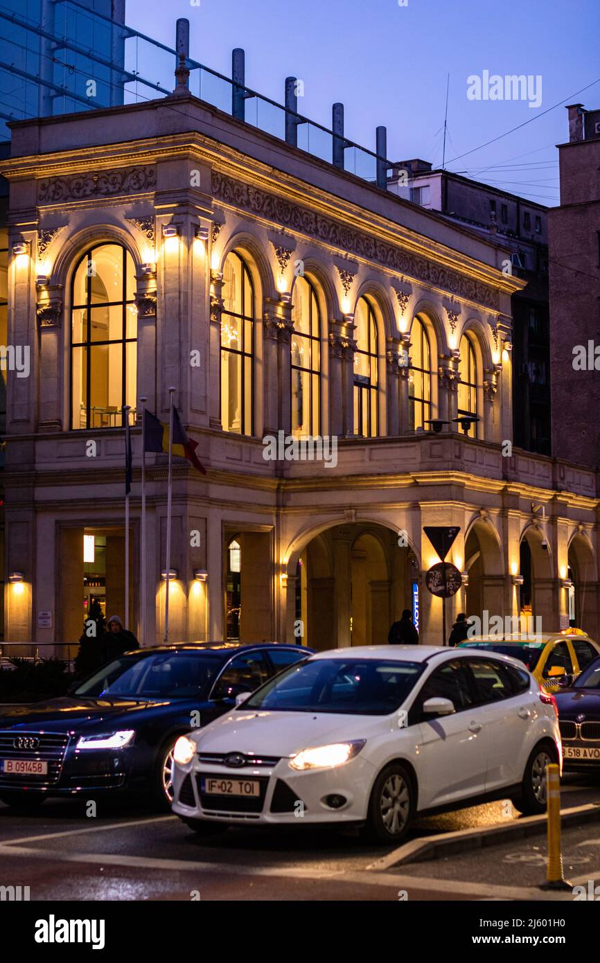 Car traffic, pollution, traffic jam in the morning and evening in the ...