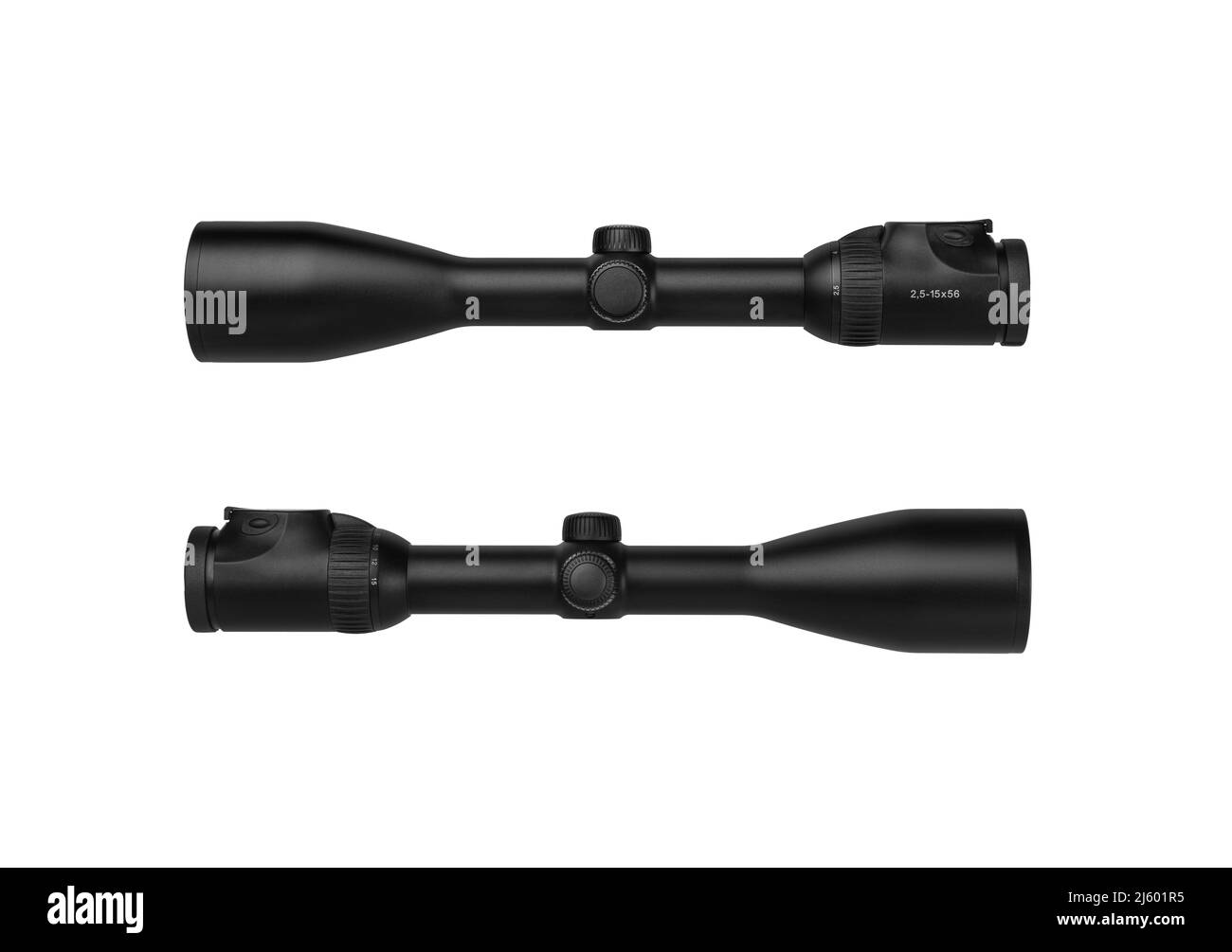 Modern black optical sight. Optical device for aiming at long distances ...