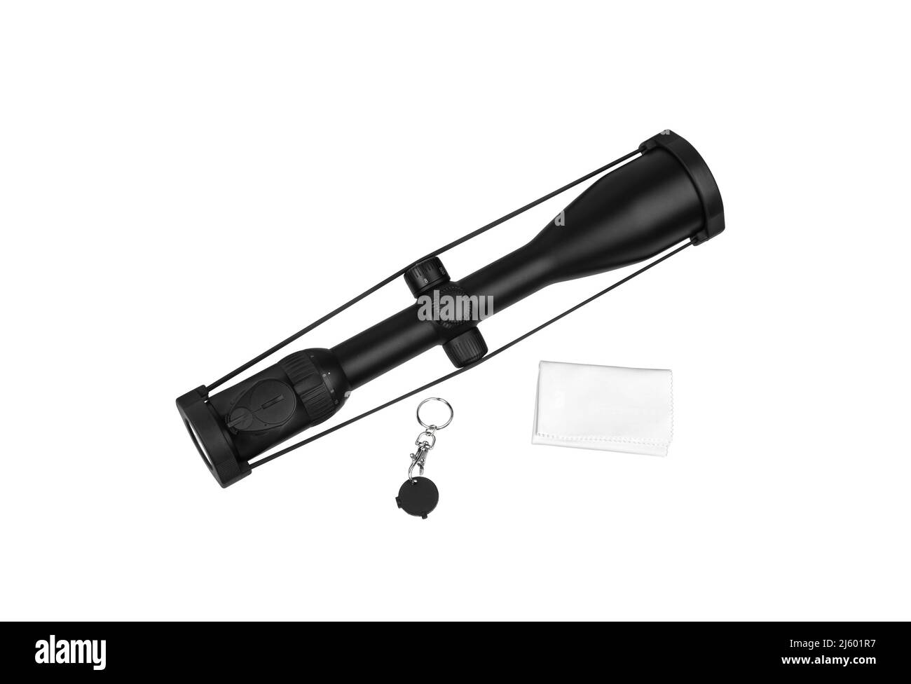 Modern black optical sight. Optical device for aiming at long distances ...