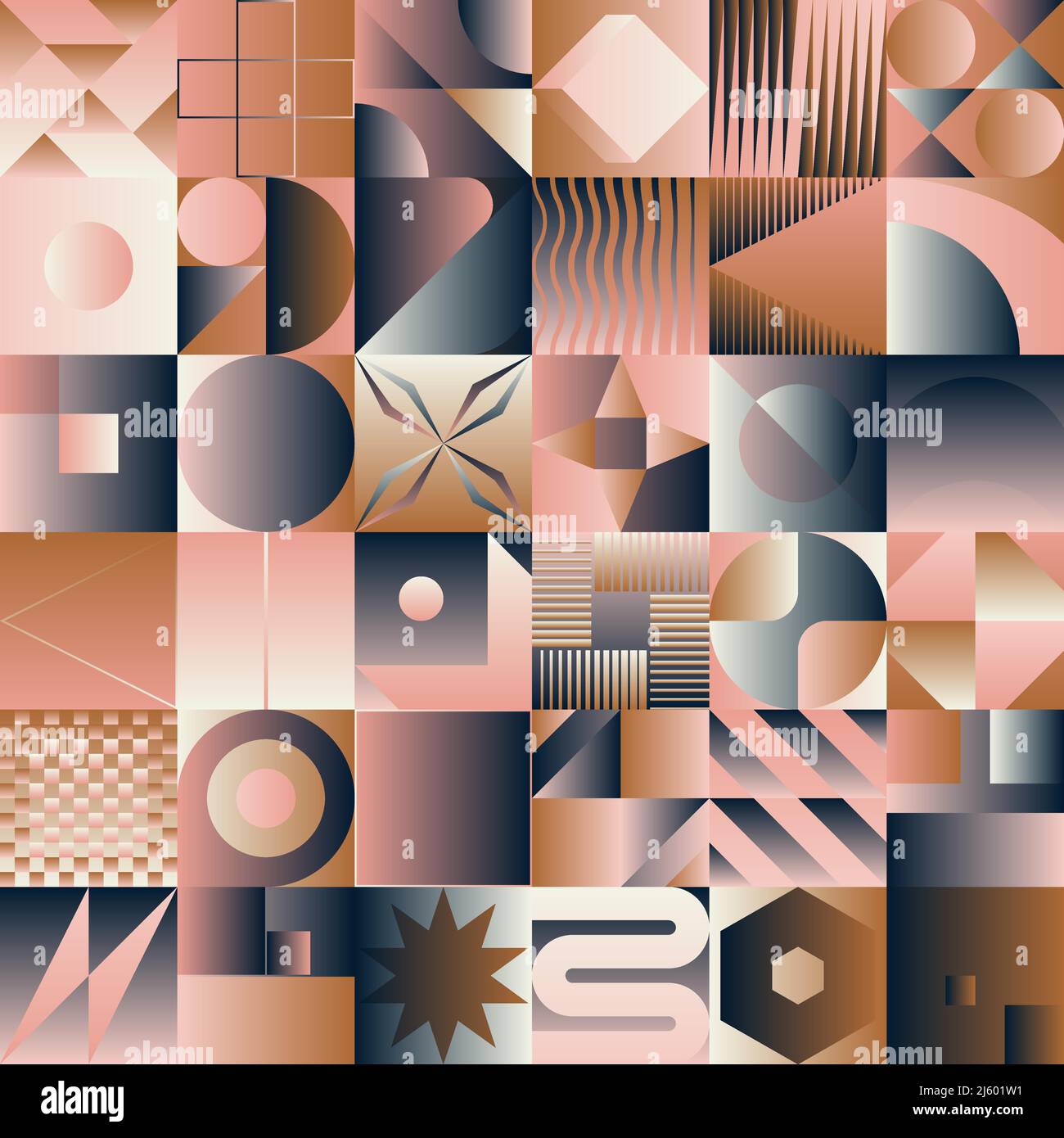 Swiss Art inspired vector pattern artwork made with abstract geometric ...