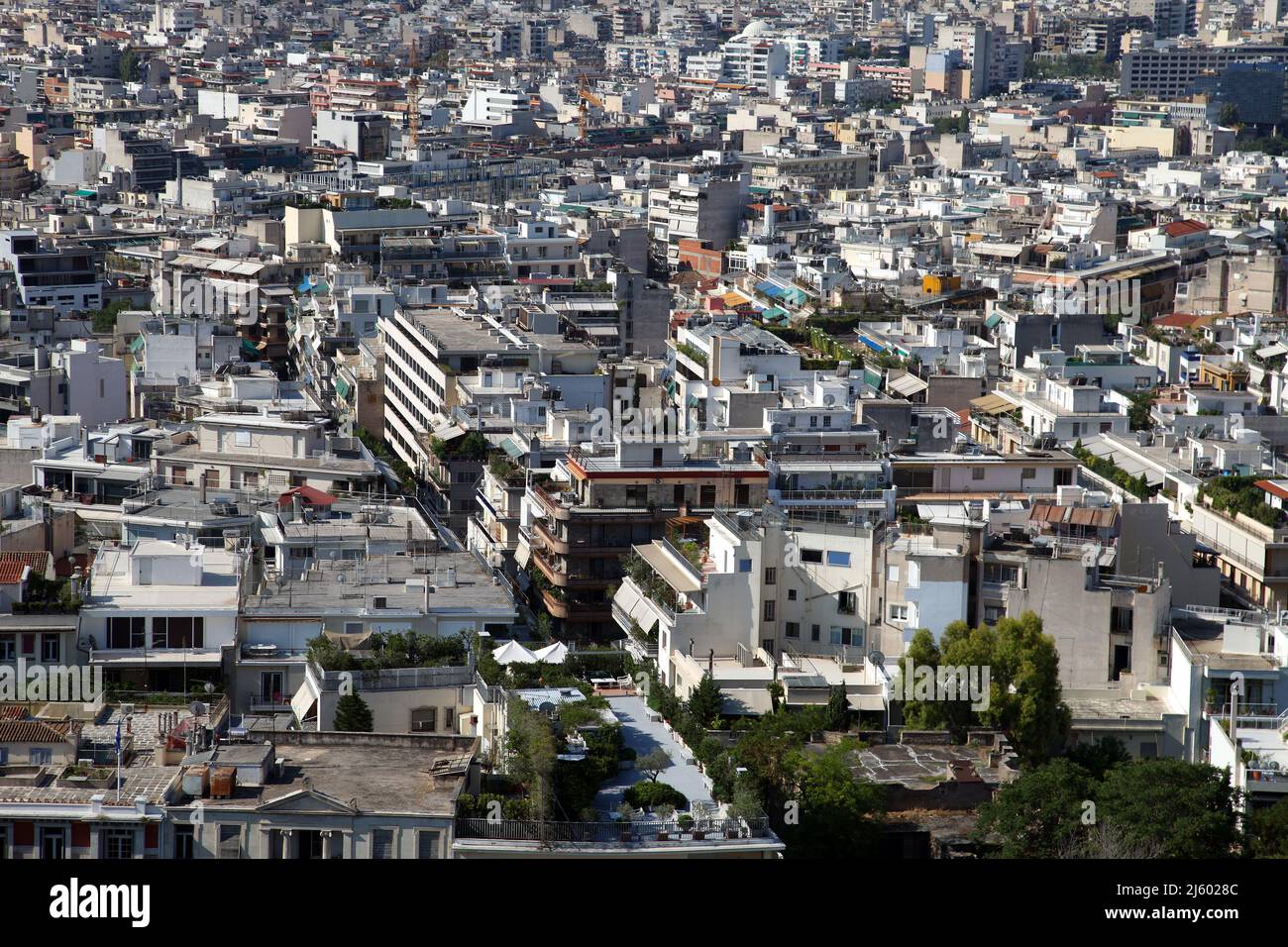 Athens City view from Acropolis in Greece. Athens is one of the world's ...