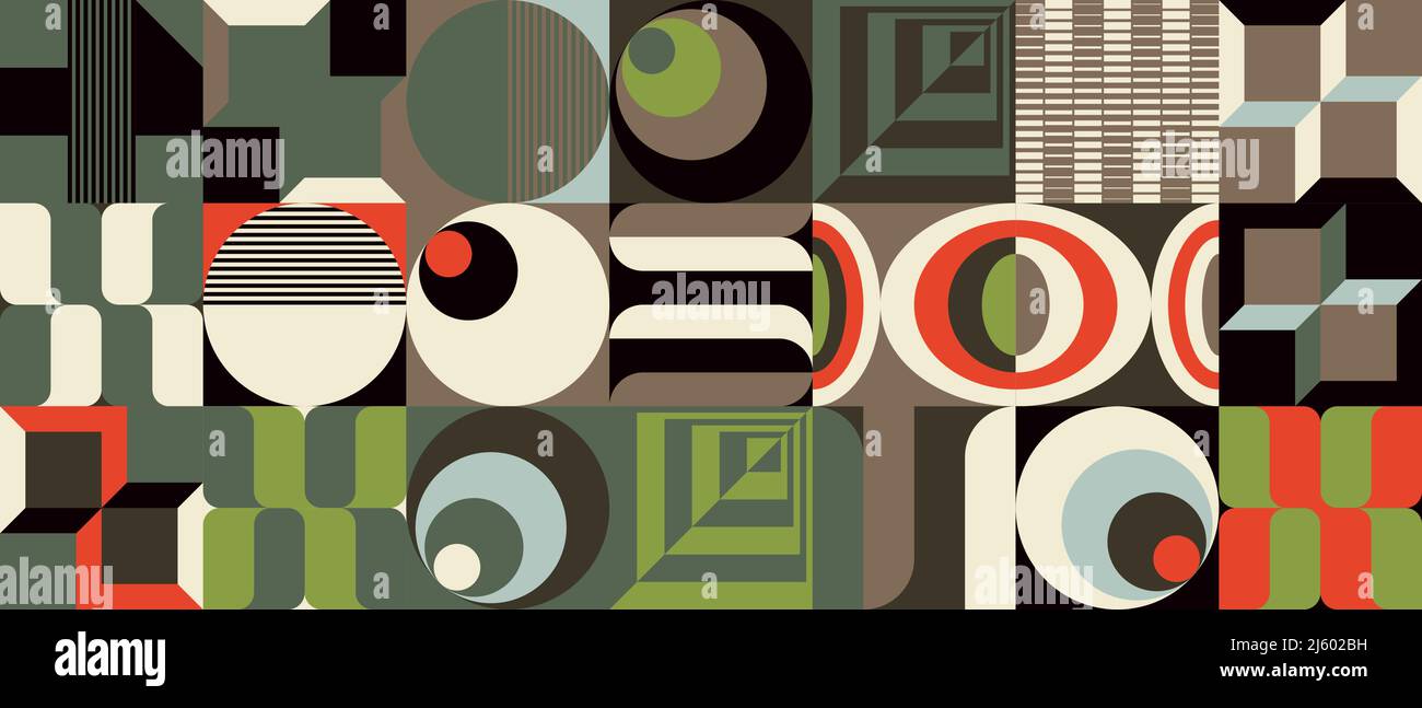 Abstract pattern graphics design inspired by modernism aesthetics arts ...