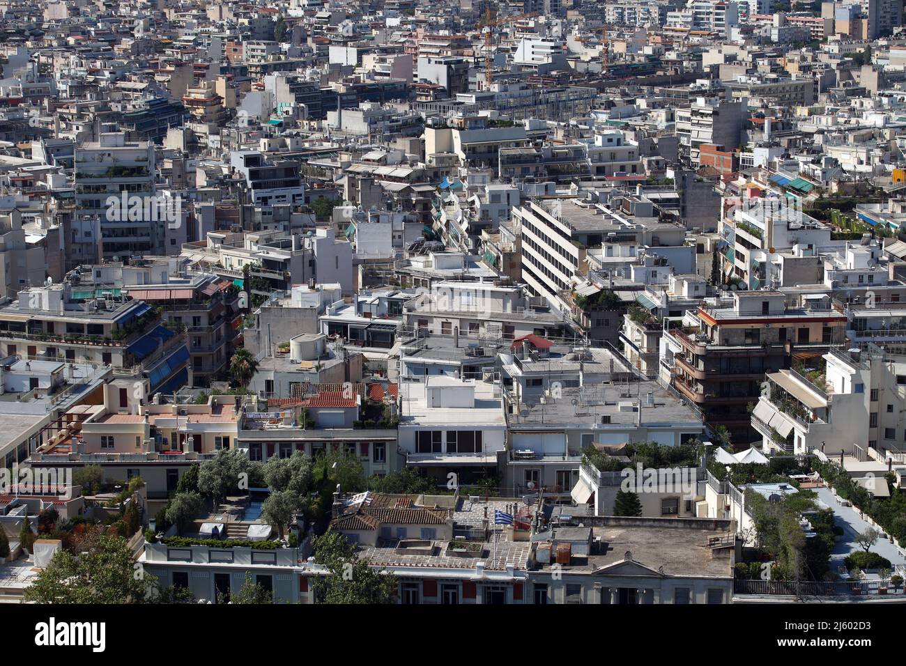 Athens City view from Acropolis in Greece. Athens is one of the world's ...
