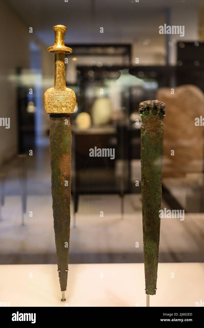 Sword with gold hilt. Gold, copper. Middle Bronze Age. Province of ...