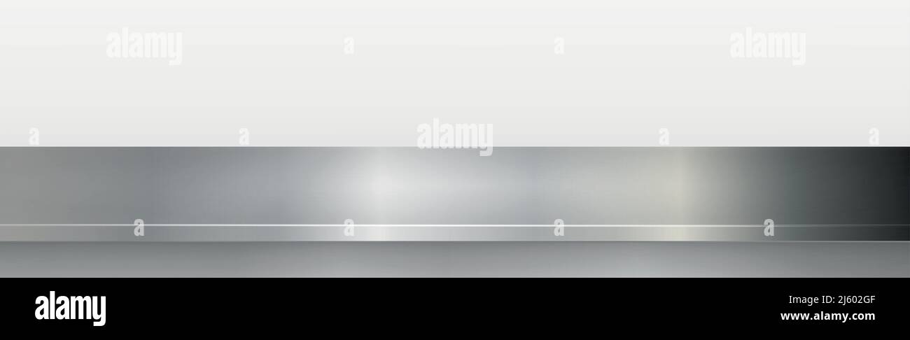 Metal kitchen countertop, iron texture, large table on a white ...