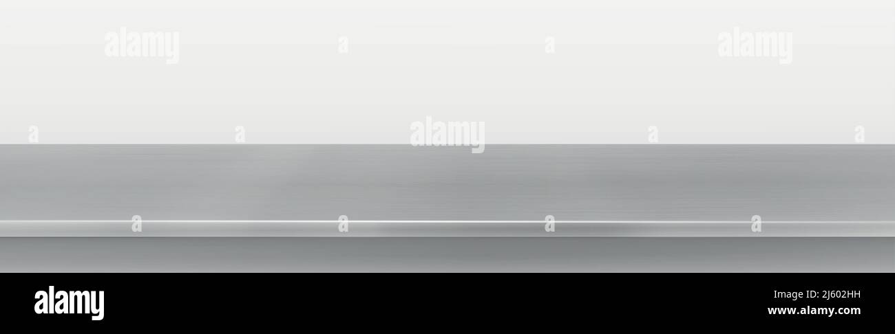 Metal kitchen countertop, iron texture, large table on a white ...